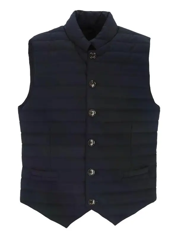 ON THE BUND Button-down Waistcoat - Blue