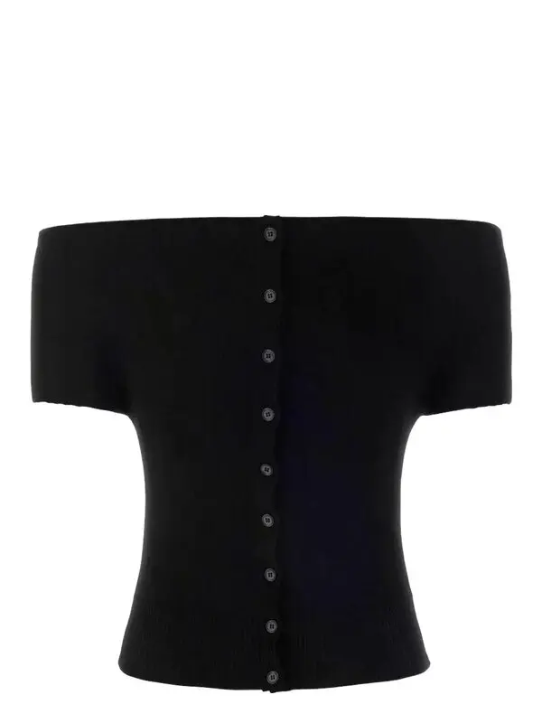 Magda Butrym Buttoned Off-shoulder Top - Black