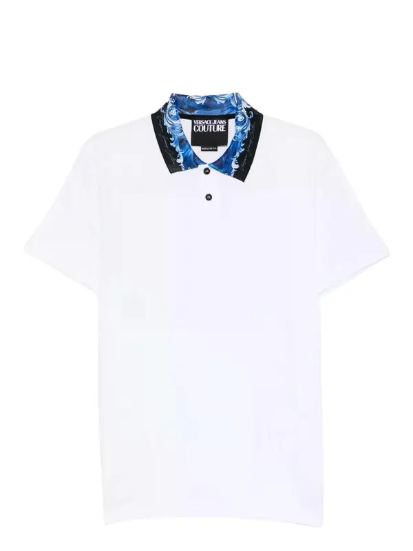 Versace Floral-print Polo Shirt - White