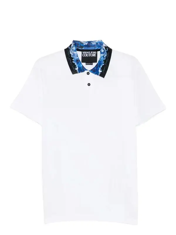 Versace Floral-print Polo Shirt - White