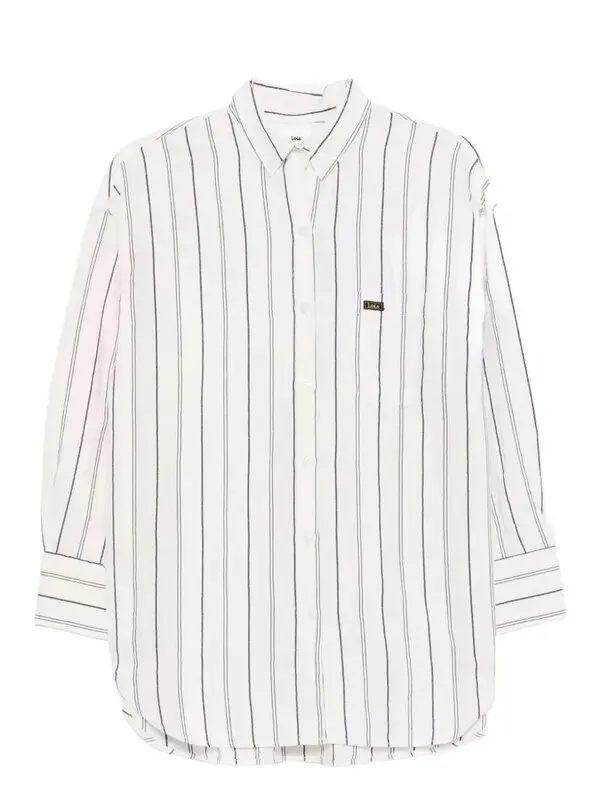 LOIS Striped Pocket Shirt - White