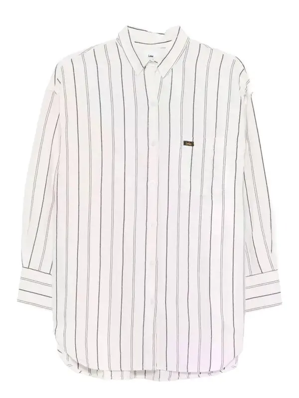 LOIS Striped Pocket Shirt - White