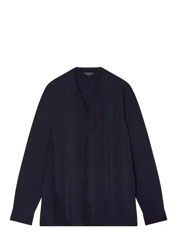 Emporio Armani V-neck Long-sleeved Shirt - Blue