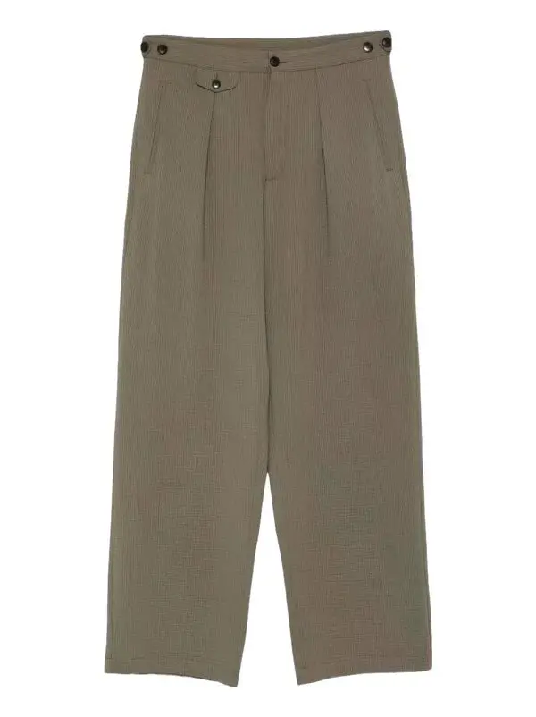Emporio Armani Adjustable-tab Wide-leg Trousers - Neutrals