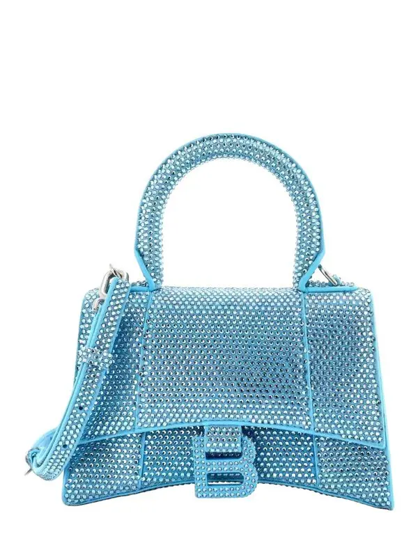 Balenciaga Hourglass Xs Top Handle Crossbody Bag - Blue