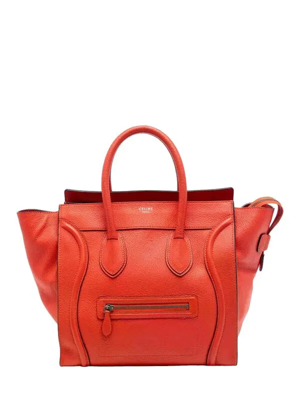 Celine 2012 Mini Leather Luggage Tote Bag - Orange