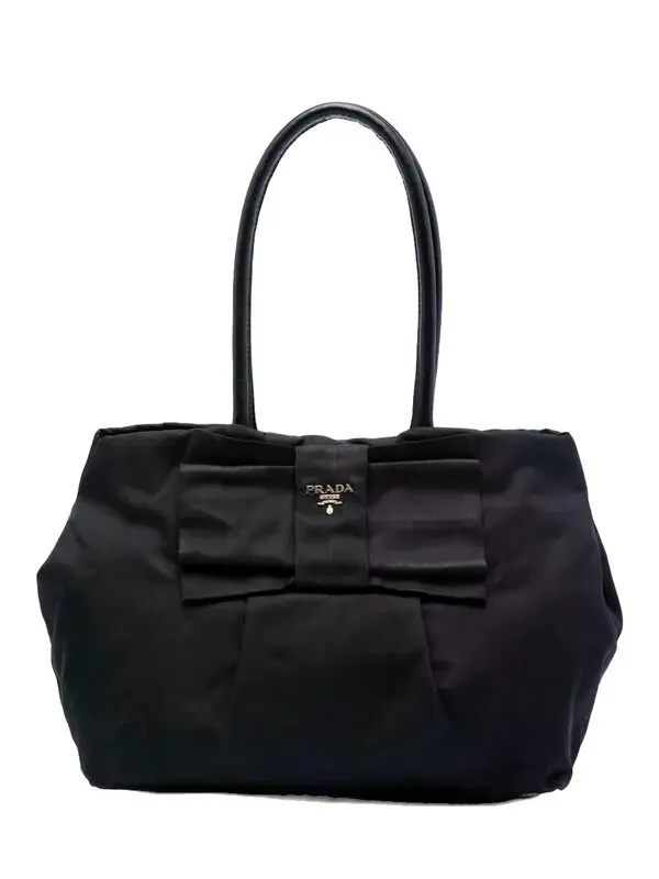 Prada Tessuto Fiocco Bow Handbag - Black