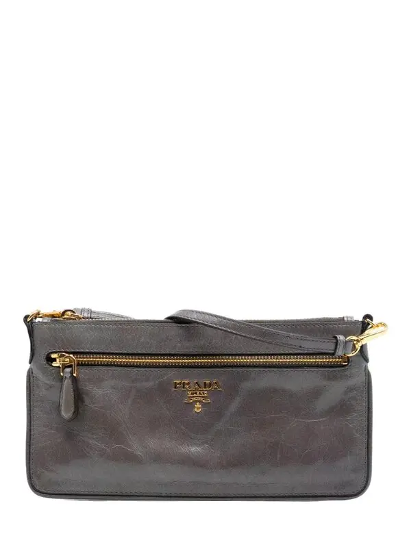 Prada 2013-2025 Vitello Shine Crossbody Bag - Grey