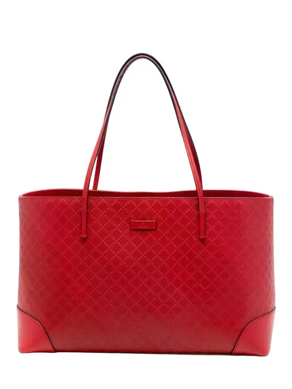 Gucci Leather Diamante Bright Hilary Lux Tote Bag - Red