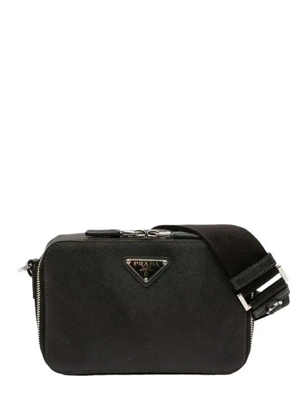 Prada Saffiano Brique Crossbody Bag - Black