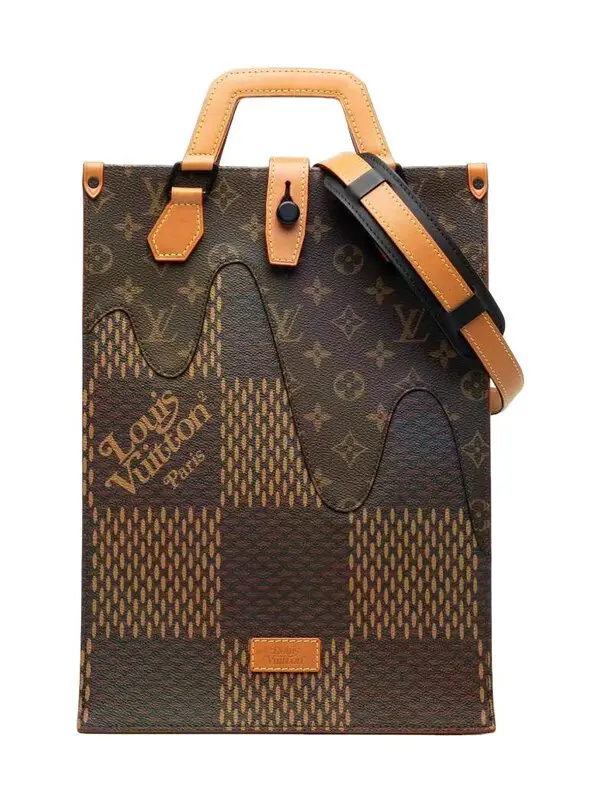 LOUIS VUITTON 2020 Nigo Giant Damier Ebene Monogram Mini Tote - Brown