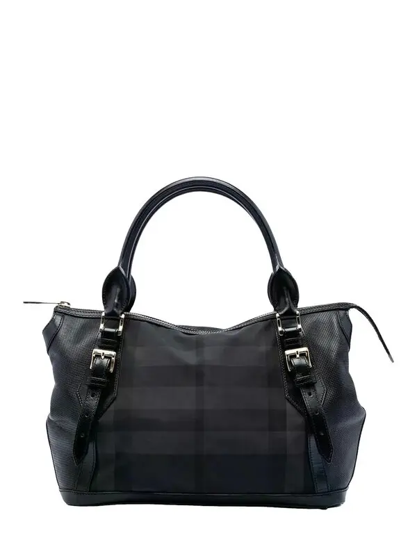 Burberry Beat Check Nylon Ellers Satchel - Black