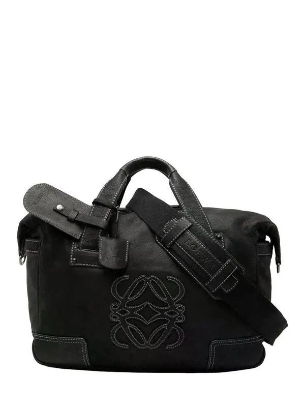 Loewe 2008 Nubuck Anagram Satchel - Black