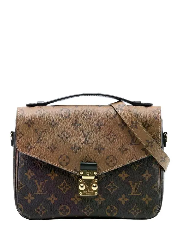 LOUIS VUITTON 2017 Monogram Reverse Pochette Metis Satchel - Brown