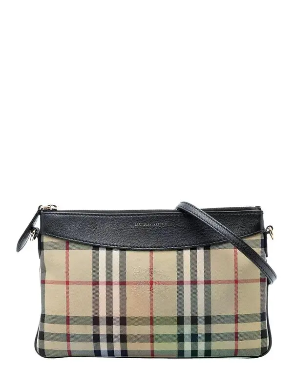 Burberry Haymarket Check Peyton Crossbody Bag - Black
