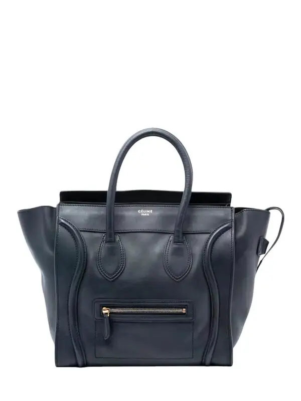Celine 2011 Mini Leather Luggage Tote Bag - Blue