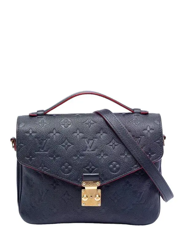 LOUIS VUITTON 2017 Monogram Empreinte Pochette Metis Satchel - Blue