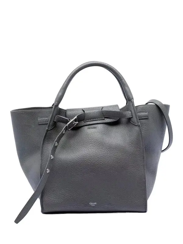 Celine 2019 Small Grained Calfskin Big Bag Satchel - Grey