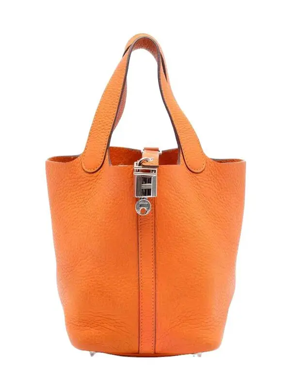 Hermès 2014 Clemence Picotin Lock 18 Handbag - Orange