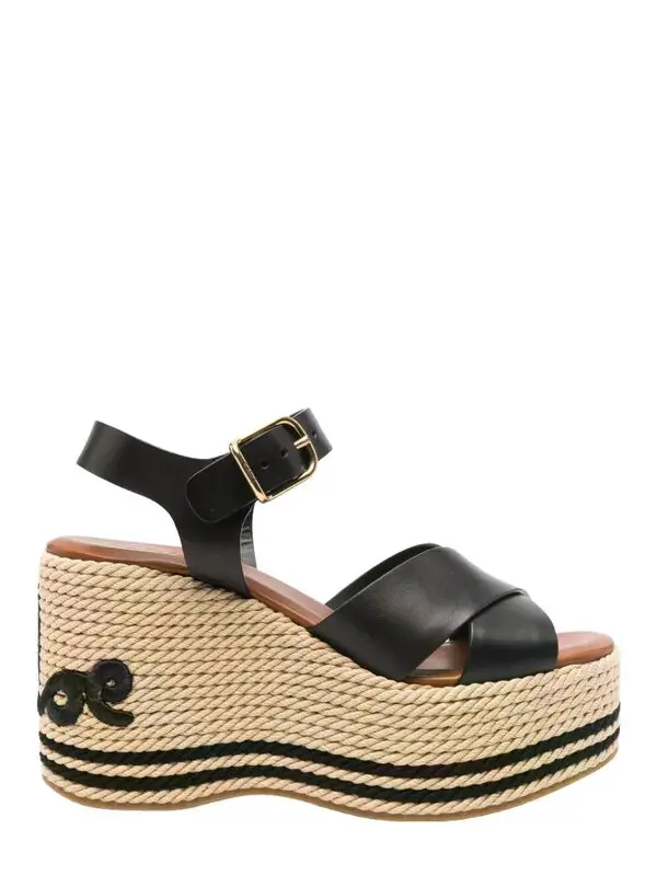 Chloé Criss-cross Platform Espadrilles - Black