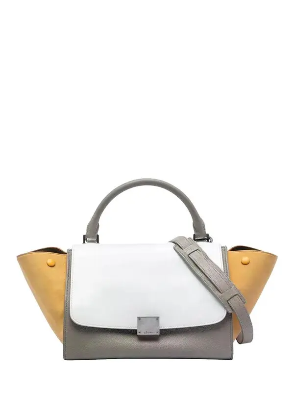 Celine 2016 Small Tricolor Trapeze Satchel - Grey