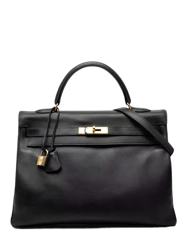 Hermès 1999 Gulliver Kelly Retourne 35 Satchel - Black