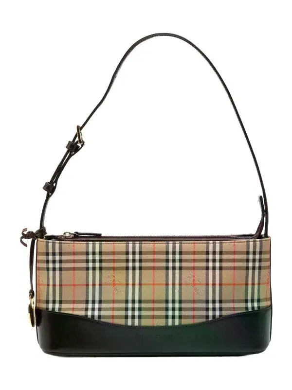 Burberry Haymarket Check Canvas Shoulder Bag - Brown