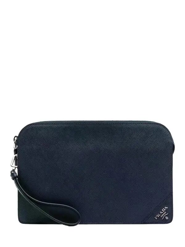 Prada Saffiano Leather Clutch - Black