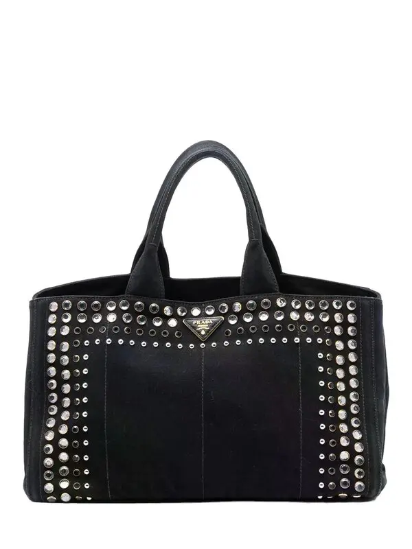 Prada Large Canapa Bijoux Satchel - Black