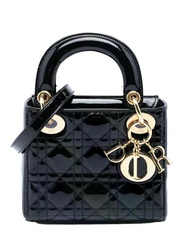 Dior 2015 Mini Cannage Lady Satchel - Black