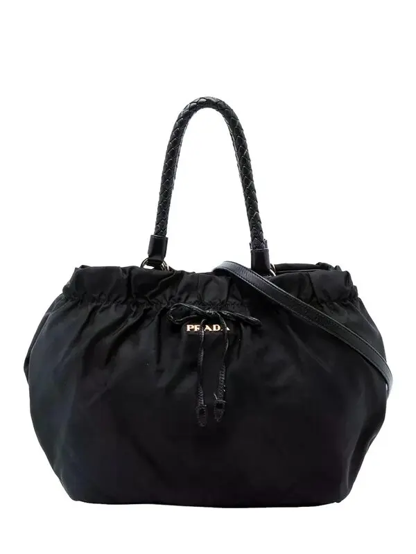 Prada Tessuto Bow Satchel - Black