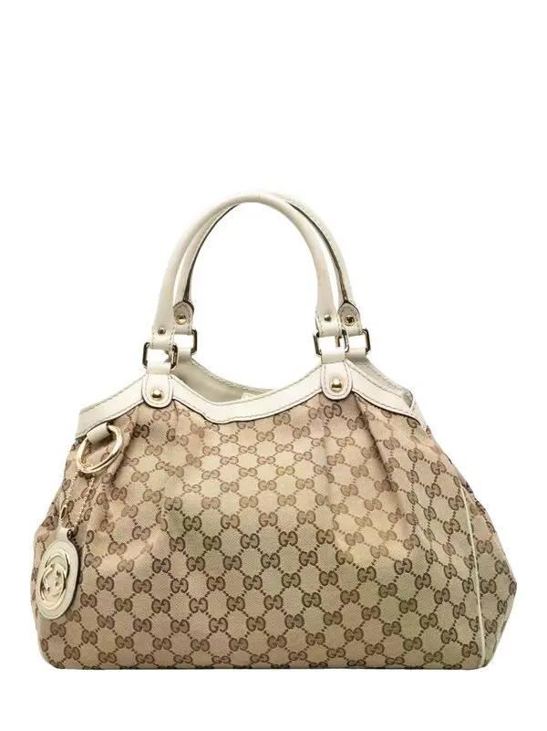Gucci Gg Canvas Sukey Tote Bag - White