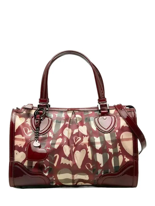 Burberry House Check Pilgrim Satchel - Red