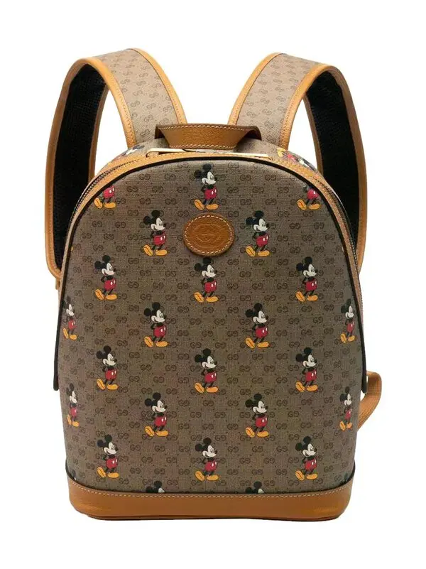 Gucci Small Micro Gg Supreme Mickey Mouse Dome Backpack - Brown