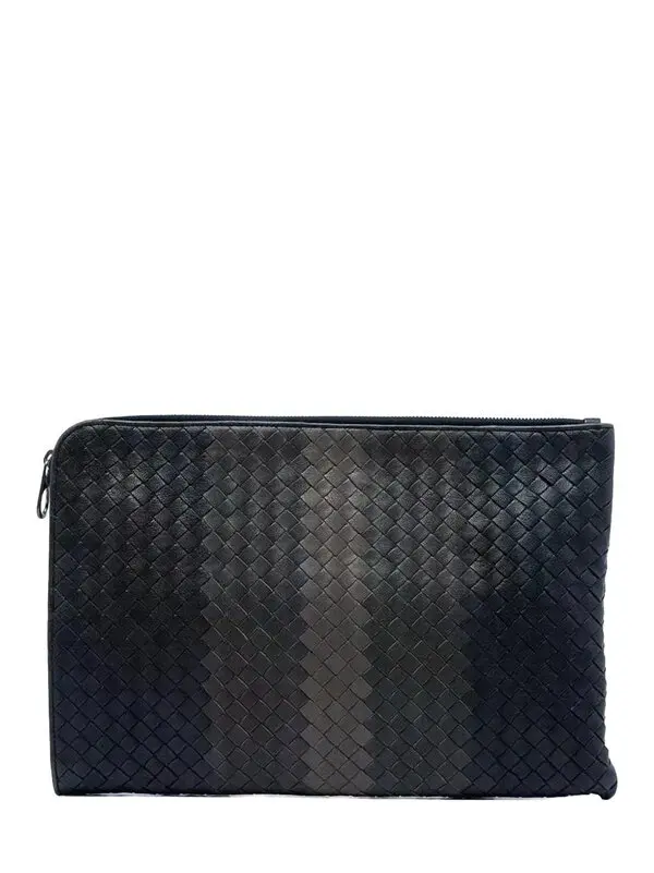 Bottega Veneta 2012-2025 Tricolor Nappa Intrecciato Clutch - Black