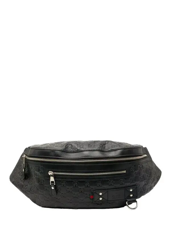Gucci Ssima Web Belt Bag - Black