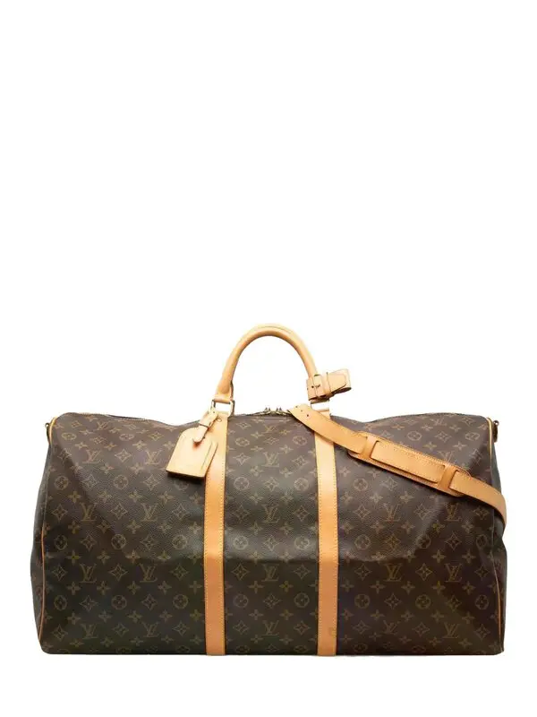 LOUIS VUITTON 2000 Monogram Keepall Bandouliere 60 Travel Bag - Brown