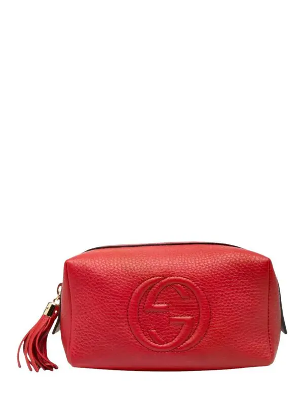 Gucci Leather Soho Cosmetic Pouch - Red