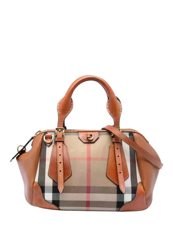 Burberry House Check Canvas And Leather Blaze Satchel - Brown