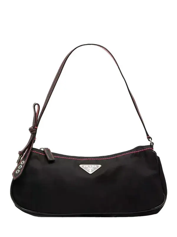 Prada Tessuto Bow Shoulder Bag - Black