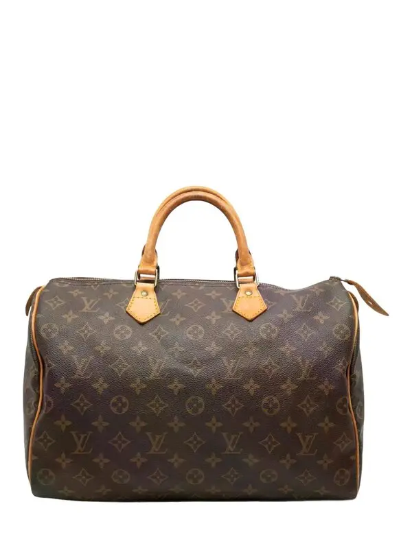 LOUIS VUITTON 1986 Monogram Speedy 35 Boston Bag - Brown
