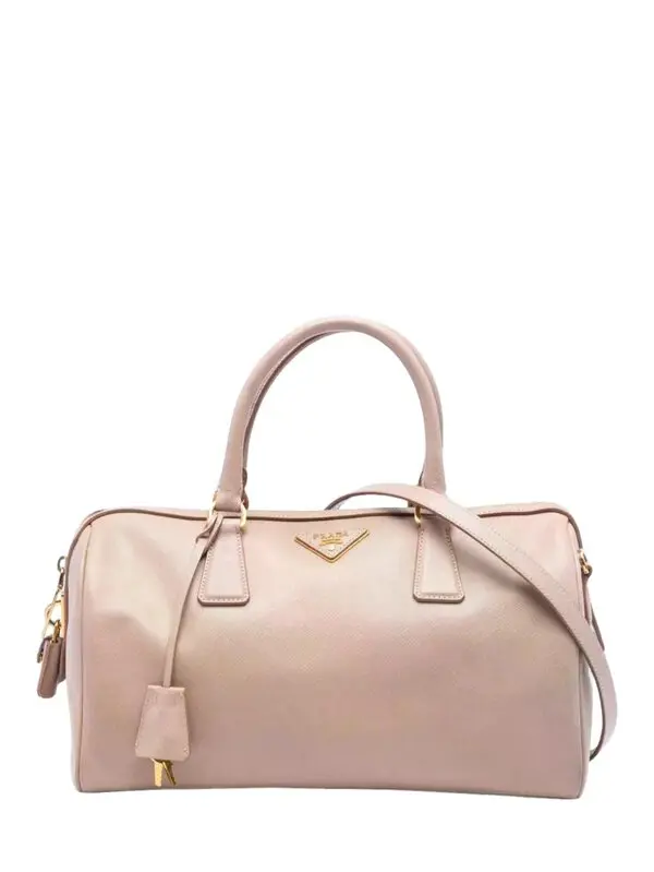 Prada Saffiano Lux Convertible Bowler Bag - Pink