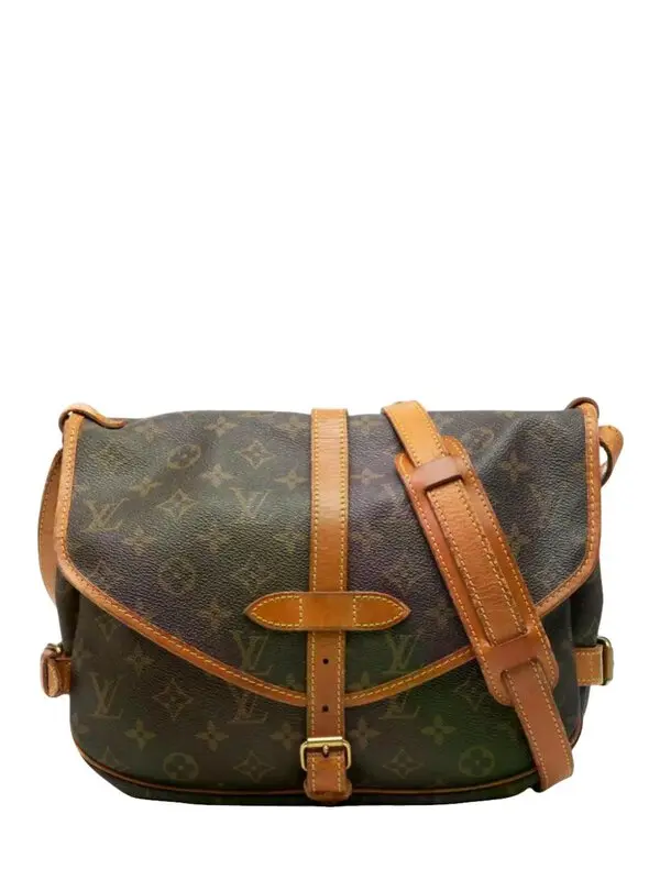 LOUIS VUITTON 1991 Monogram Saumur 25 Crossbody Bag - Brown