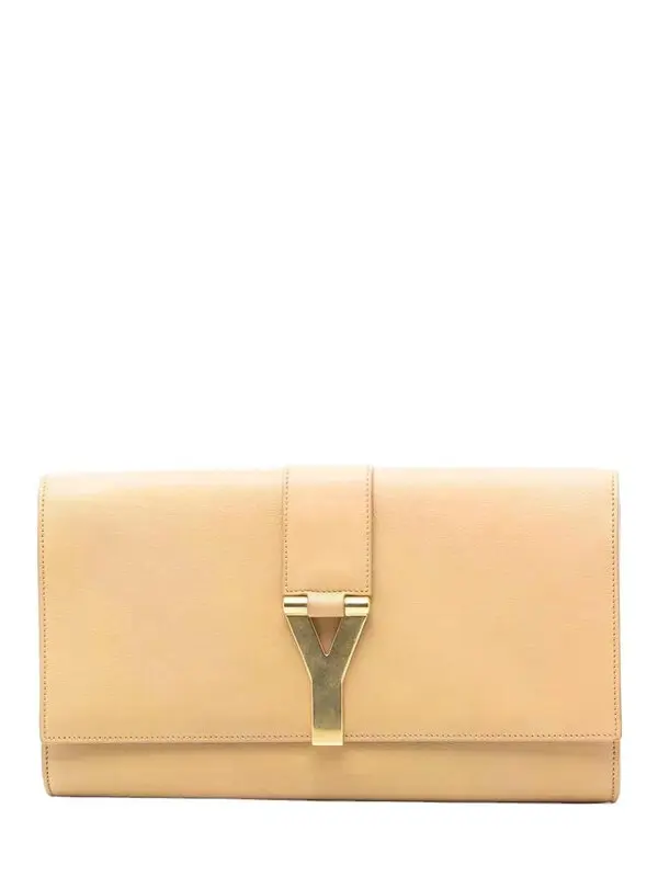 Saint Laurent 2000-2025 Leather Chyc Ligne Clutch - Brown