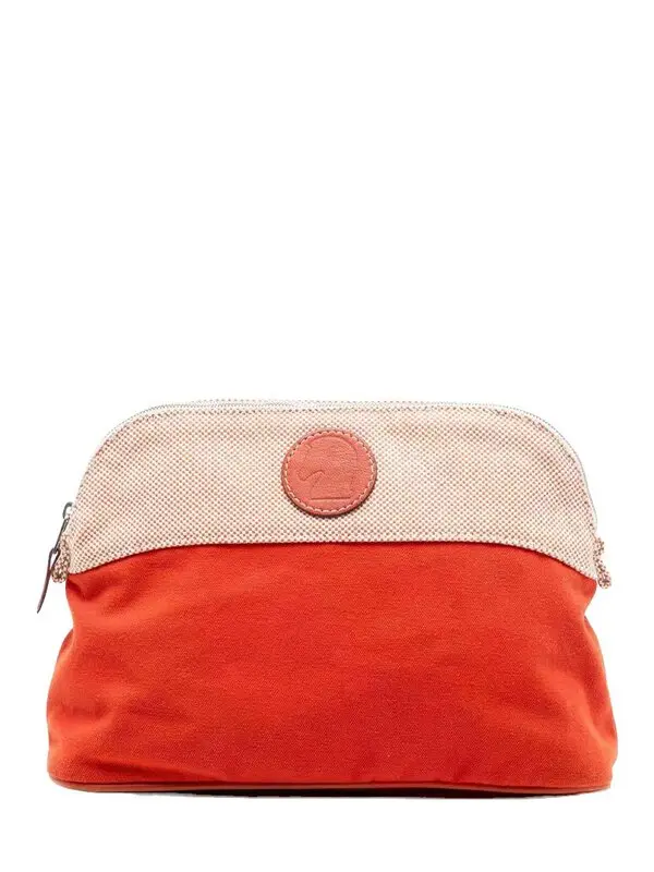 Hermès 2000-2020 Toile Bolide Trousse De Voyage Pm Pouch - Orange