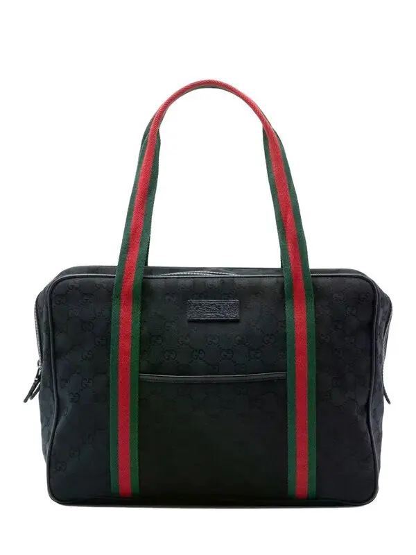 Gucci Gg Canvas Web Business Bag - Black