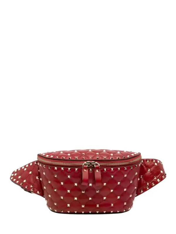 Valentino Garavani Nappa Rockstud Spike Belt Bag - Red