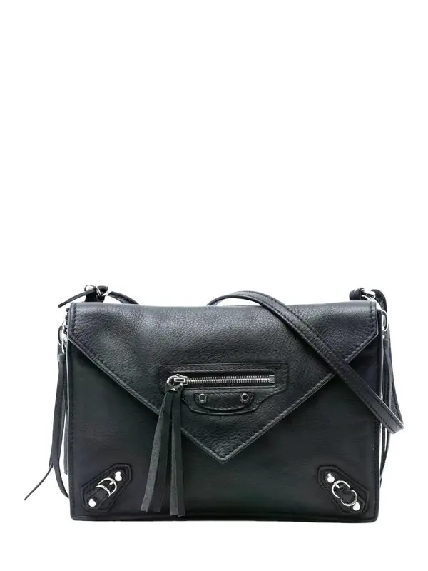 Balenciaga 2017 Leather Papier Triple Zip Around Xs Crossbody Bag - Black