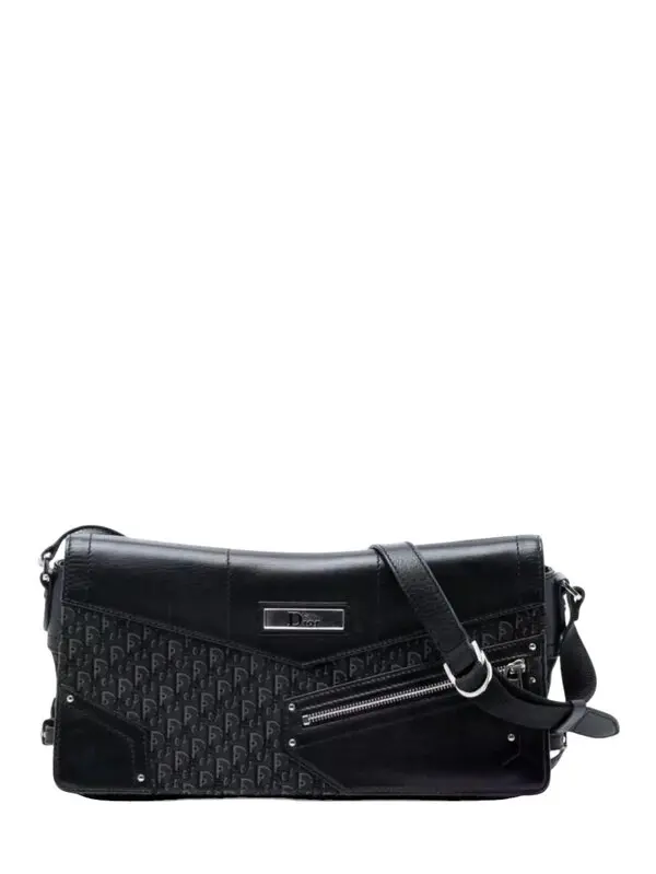 Dior Diorissimo Trotter Canvas Shoulder Bag - Black