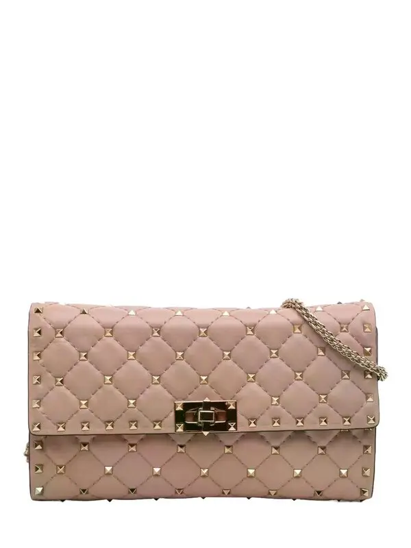 Valentino Garavani Quilted Nappa Rockstud Spike Wallet On Chain Crossbody Bag 2000-2017 - Pink